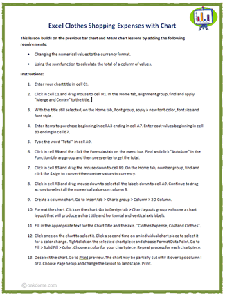 Download: Excel Clothes Shopping Expenses Spreadsheet with Chart ...