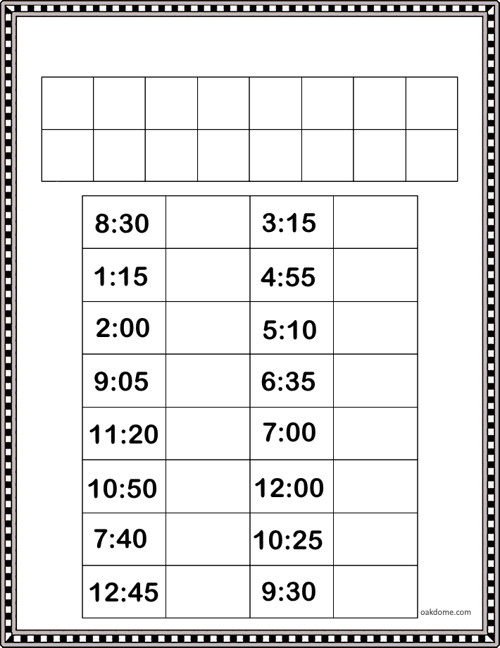 Copy And Paste Telling Time Online Practice